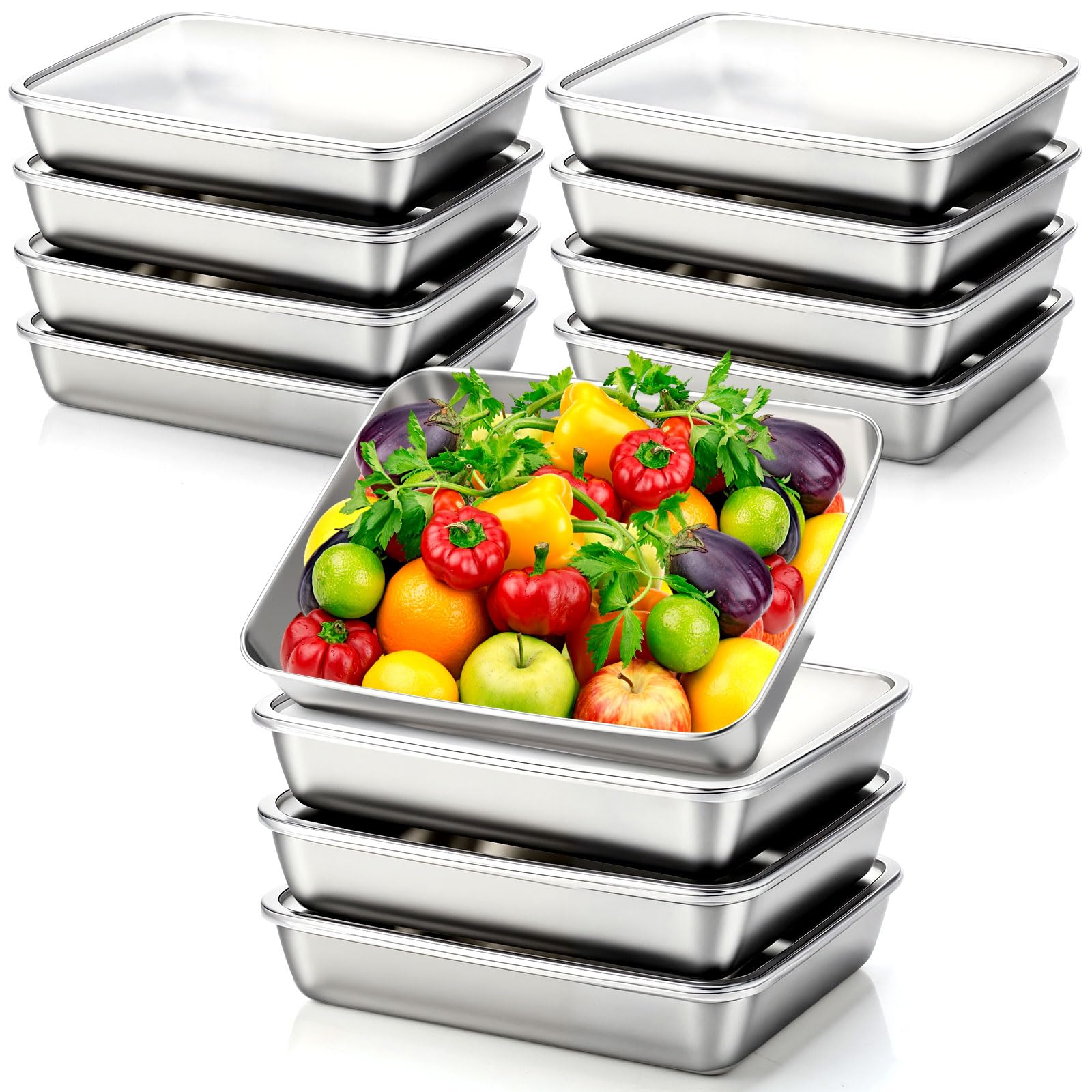 Blushtier 12 Pcs Stainless Steel Food Storage Containers with Lids, 71 ...