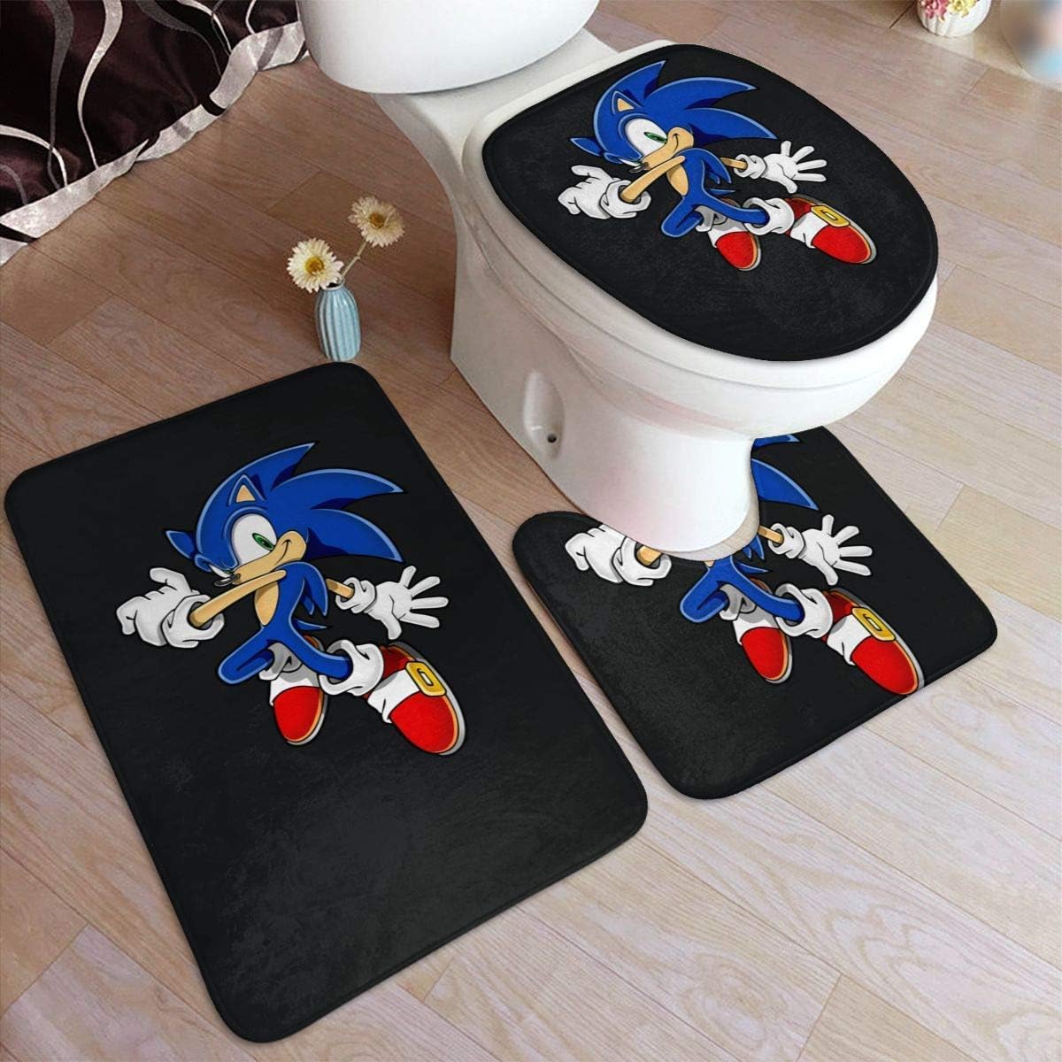 milkcolor Mavis Sonic The Hedgehog Bathroom Rug 3 Piece Bath Mat Set ...