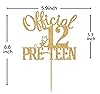 Gold Glitter Official Pre-teen 12 Cake Topper, Happy 12th Birthday ...