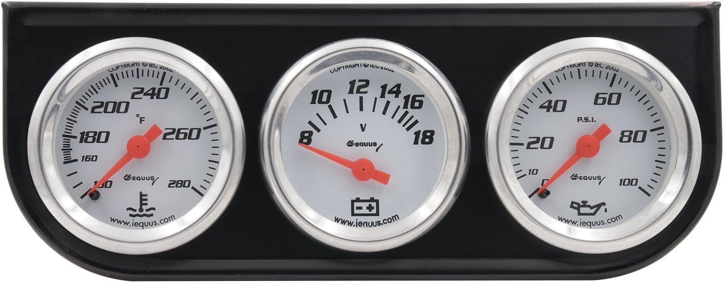 Amazon.com: Equus 5100 1-1/2" Triple Gauge Kit, White: Automotive