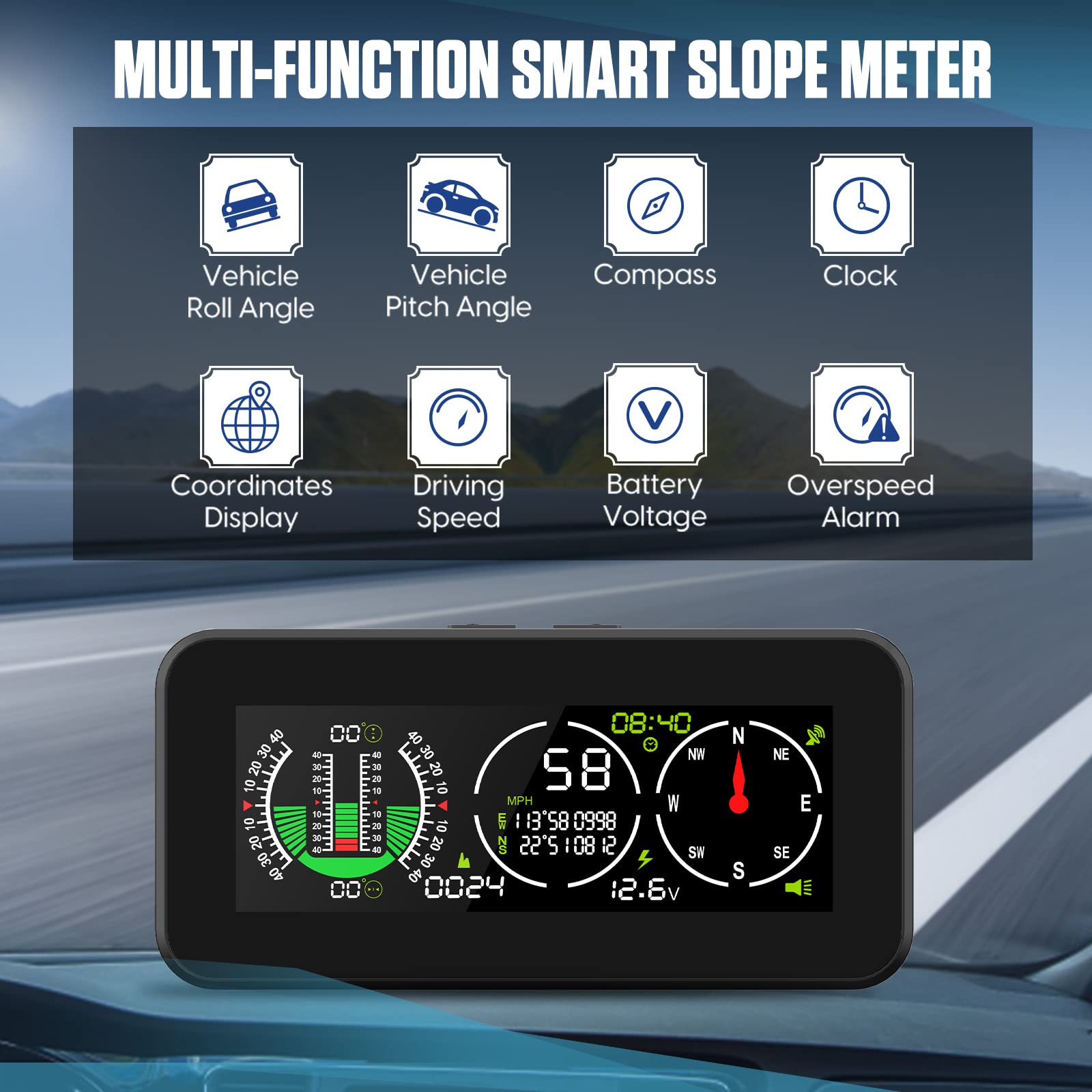 Mua Car Inclinometer Level Tilt Meter, Digital HUD GPS Speed Slope ...