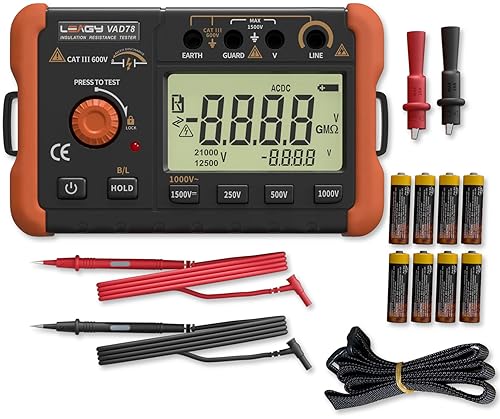 LEAGY VAD78 Digital Insulation Resistance Tester - Accurate Megohm ...