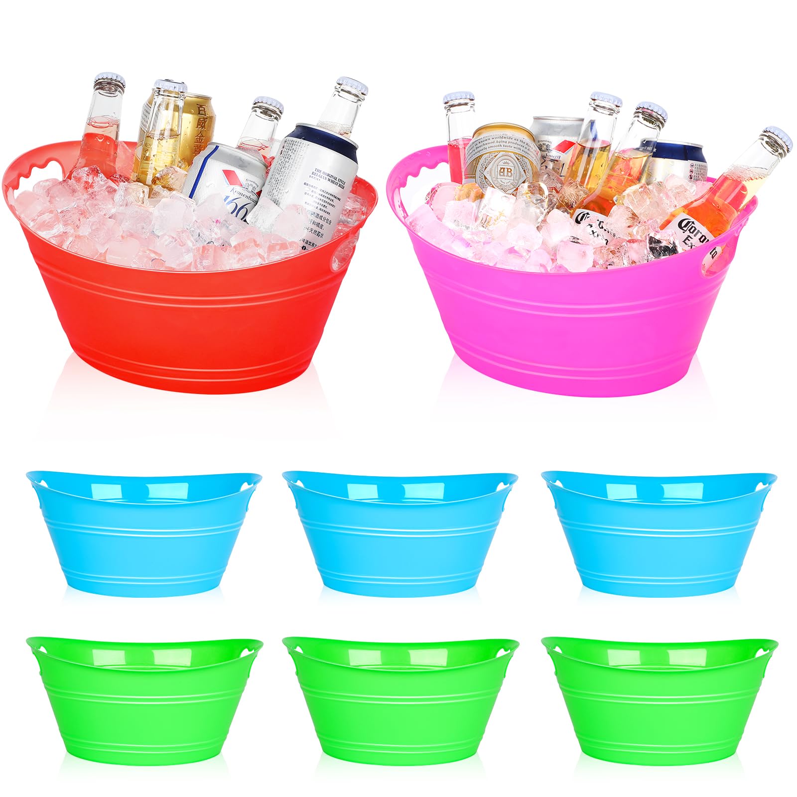 8Pcs Ice Bucket, Plastic Beverage Buckets for Parties, Champagne ...