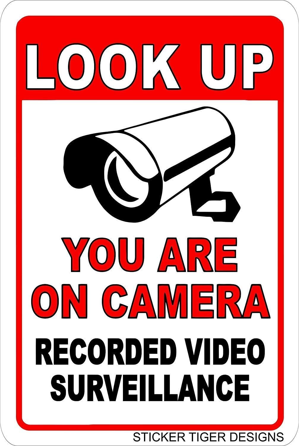 Jesiceny New Tin Sign Look Up You are On Camera Recorded Video ...