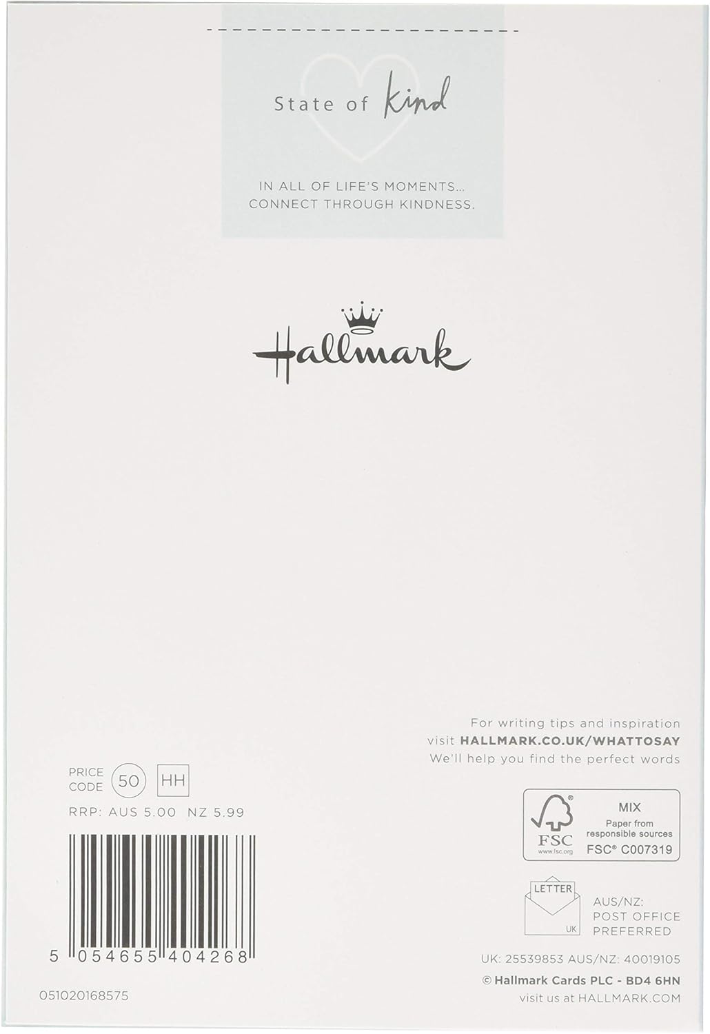 Apology Card from Hallmark – Cute Embossed ‘State of Kind’ Design ...