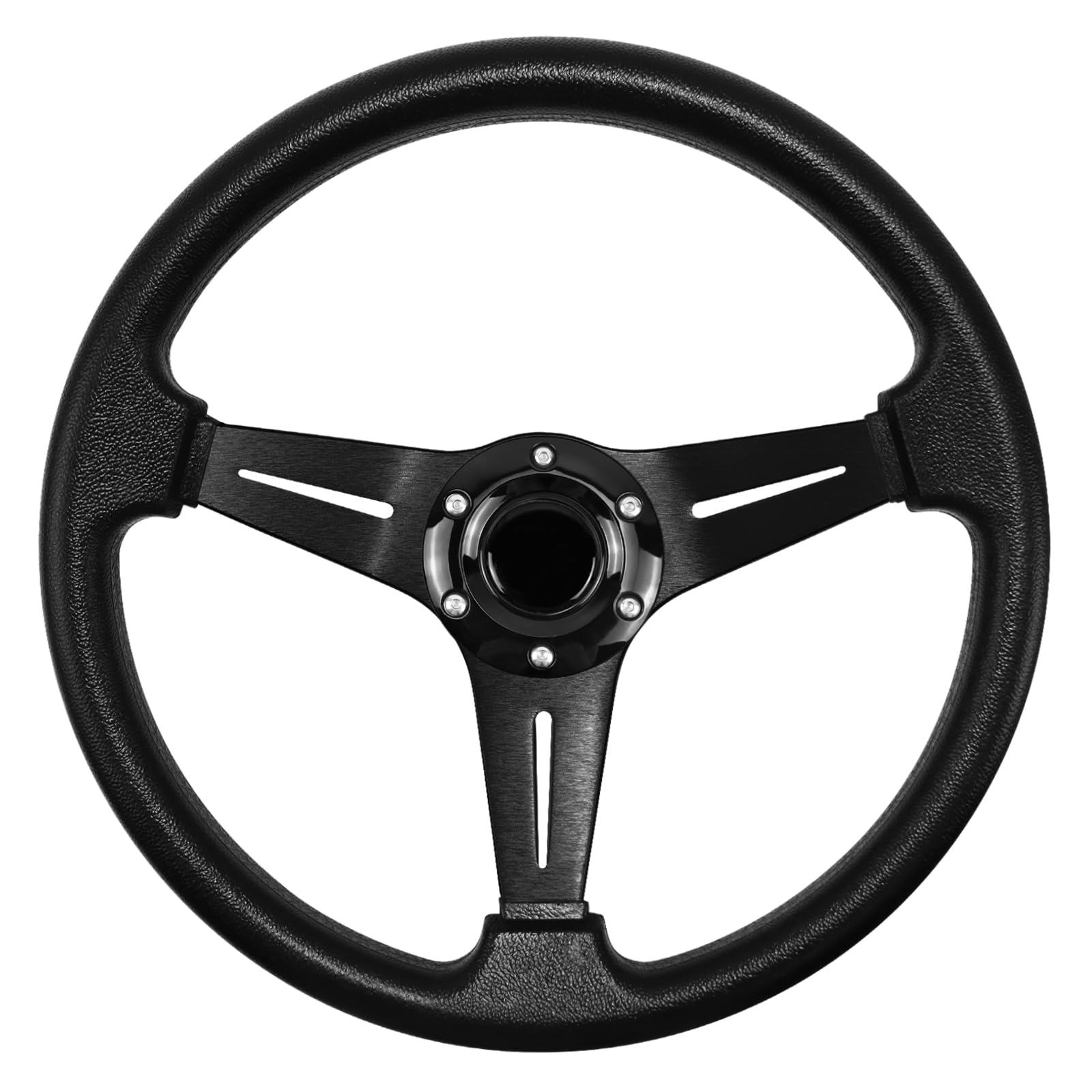 QYMOPAY Universal Racing Steering Wheel, 13.8 Inch 6 Bolt Anti-Slip ...