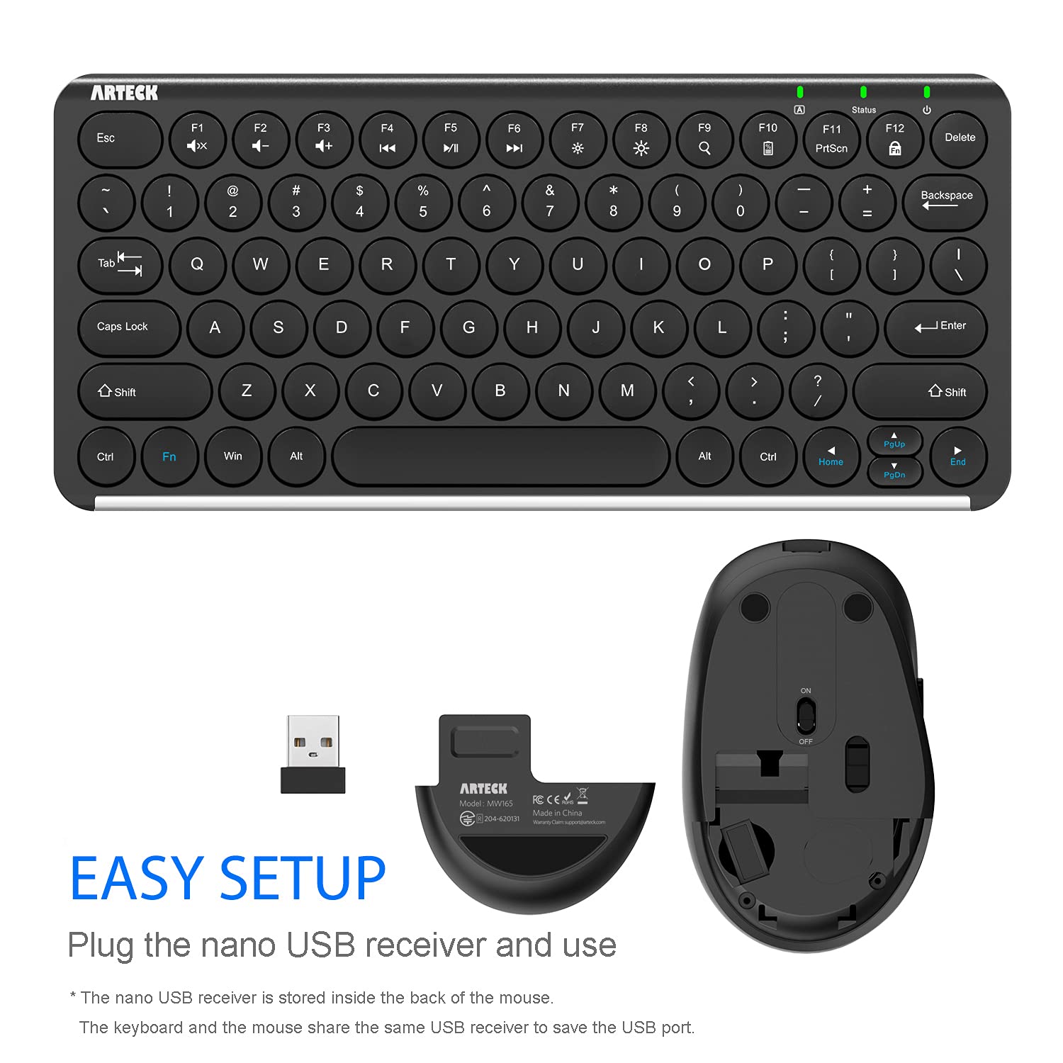 Mua Arteck 2.4G Wireless Keyboard and Mouse Combo Ultra Compact Slim ...
