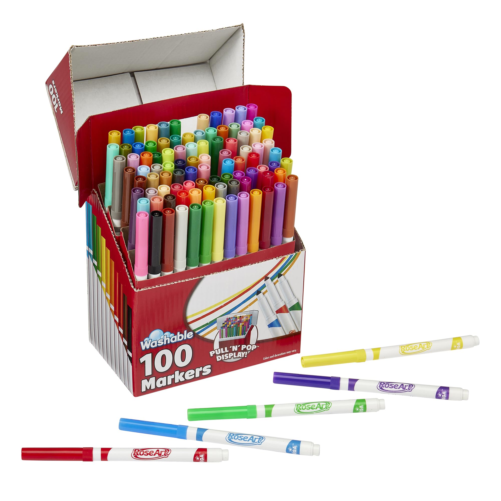 Mua RoseArt SuperTip Washable Markers 100-Count Assorted Colors Packaging May Vary 3438VA-24 ...