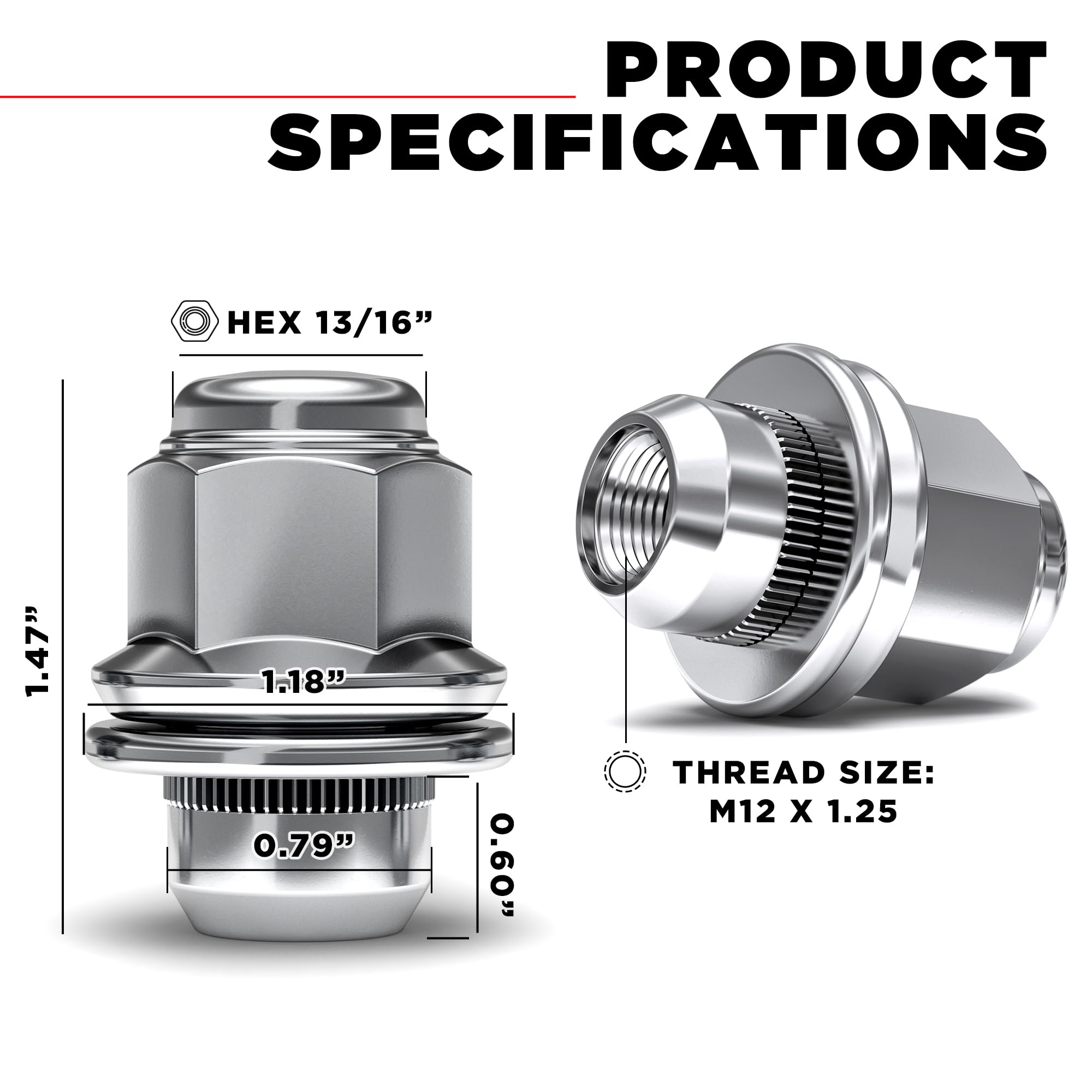 Mua White Knight M12x1.25 Lug Nuts for Select Nissan and Infiniti ...