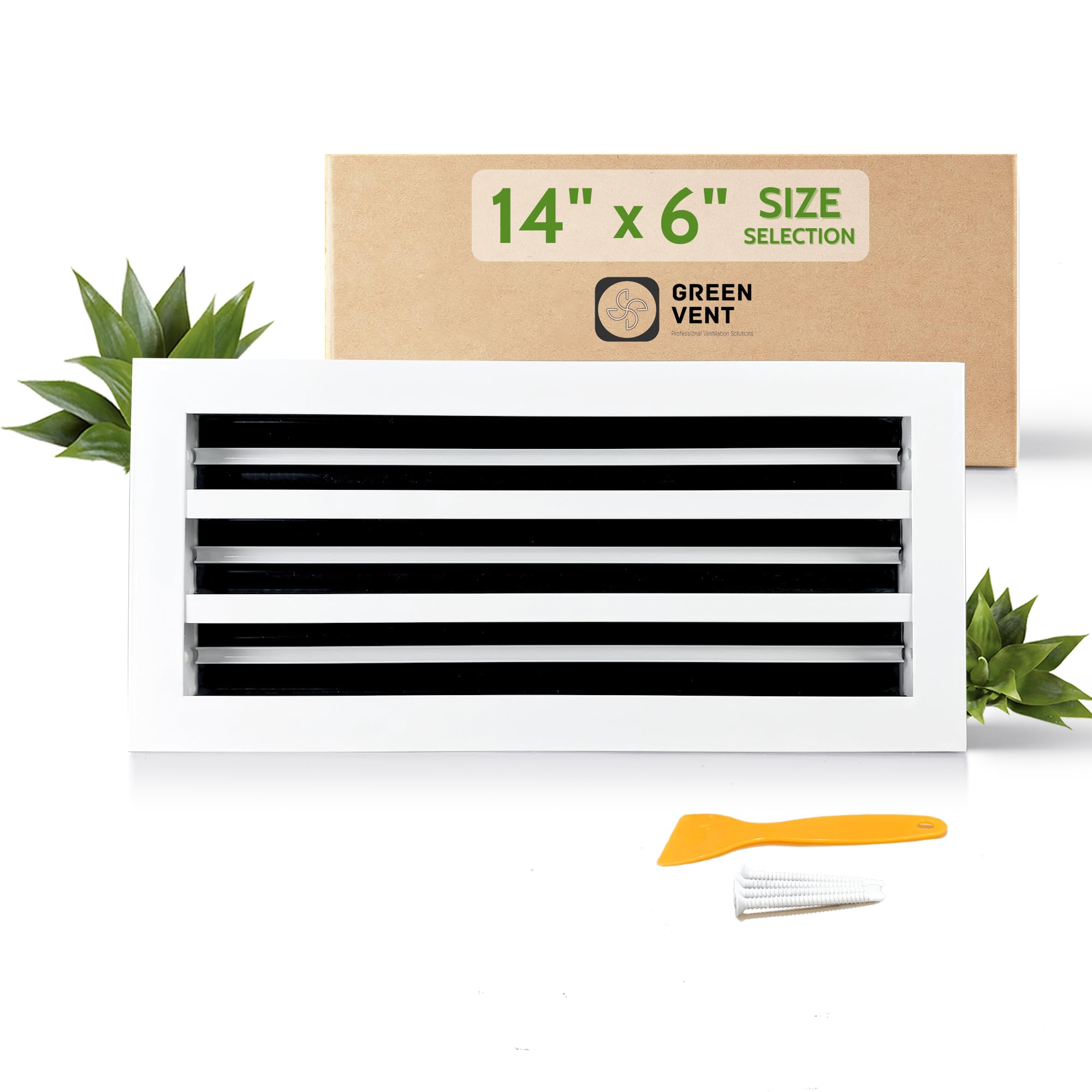 GREEN VENT - Vent Cover 14x6 - Decorative White Aluminum Air Vent ...