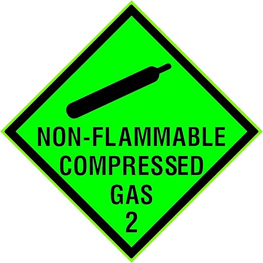 Hazard Sign non flammable compressed gas 2 Sticker 100mmx100mm CAR VAN ...