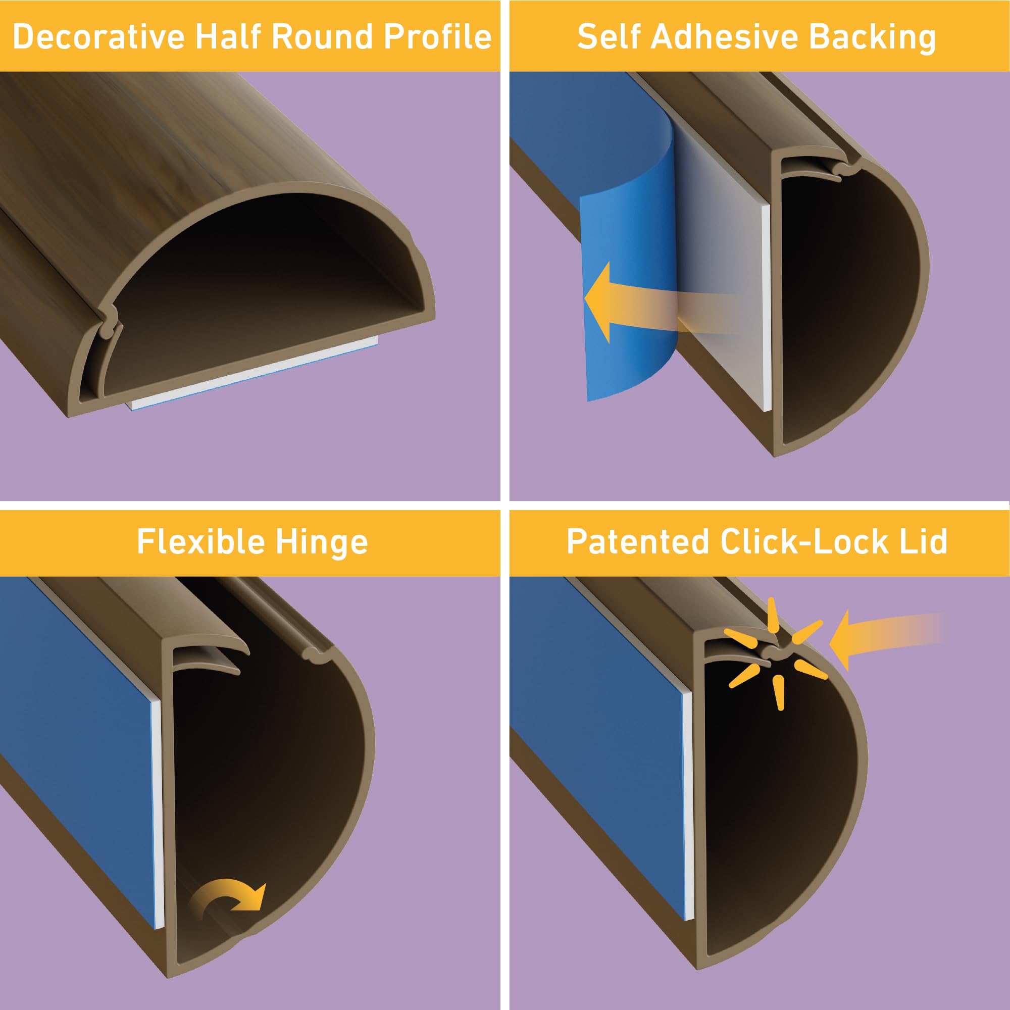 Mua D-Line Half Round Cord Hider, Patented Cable Cover, Hide TV Wall ...