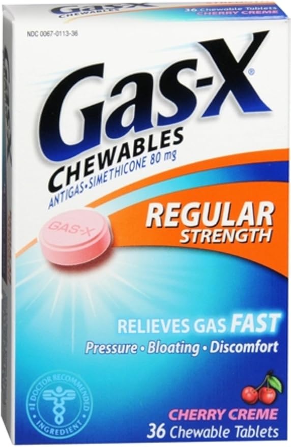 Amazon.com: Gas-X Chewables Regular Strength Cherry Creme 36 Tablets ...