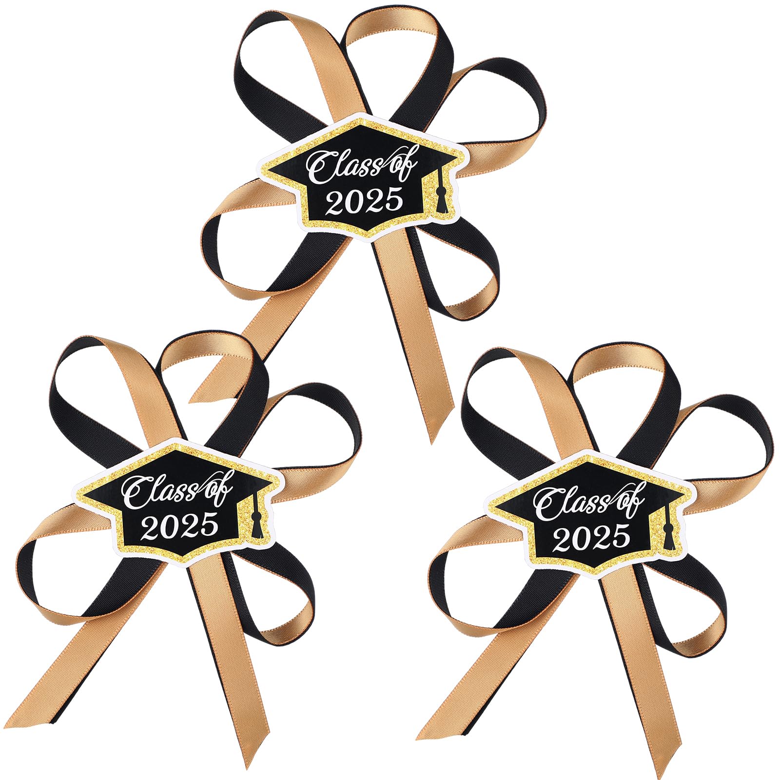 Daifunli 3 Pcs Graduation Lei Accessories Class of 2025 Ribbon Bows Lei ...