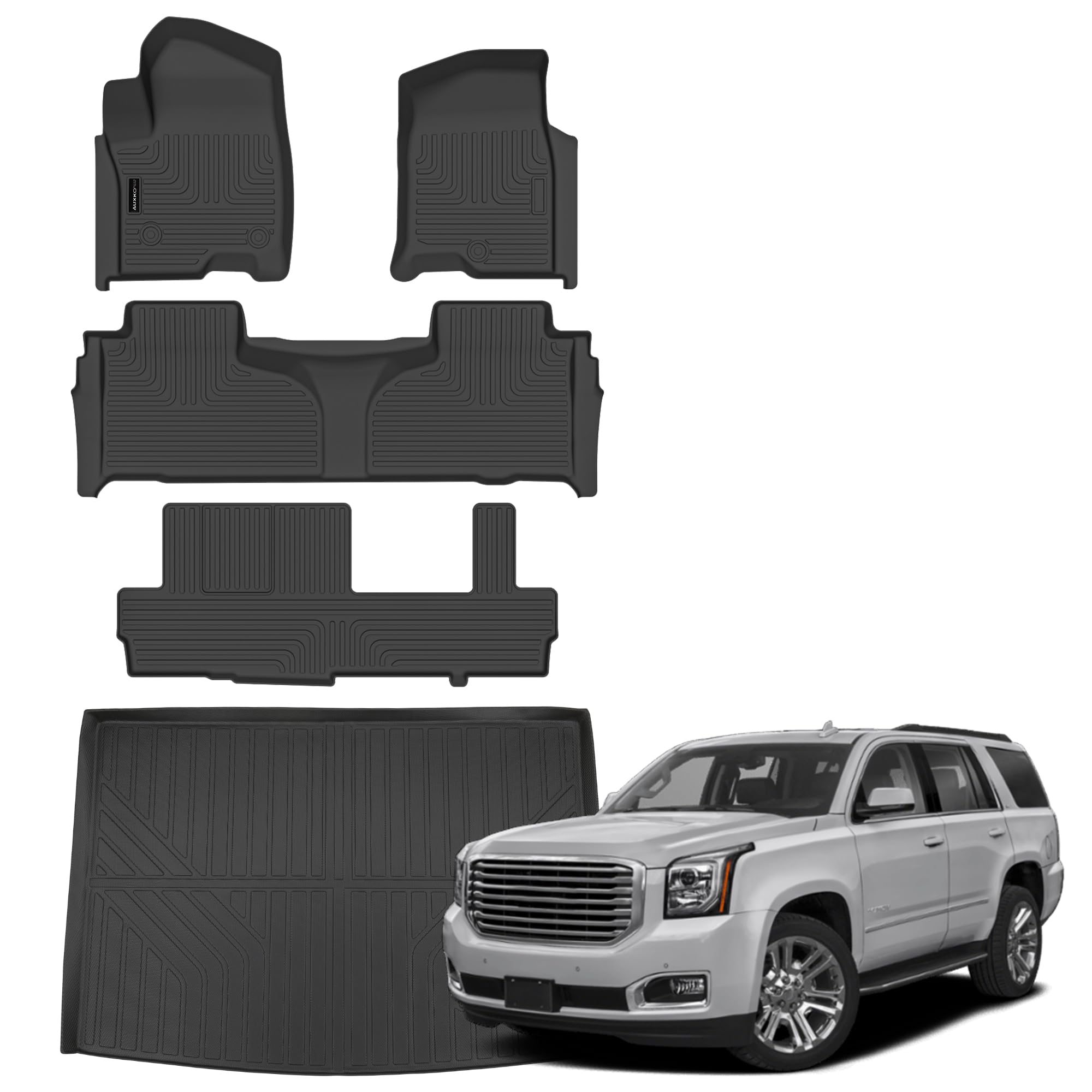 AUXKO All Weather Floor Mat & Cargo Mat Fit for Chevrolet Suburban ...