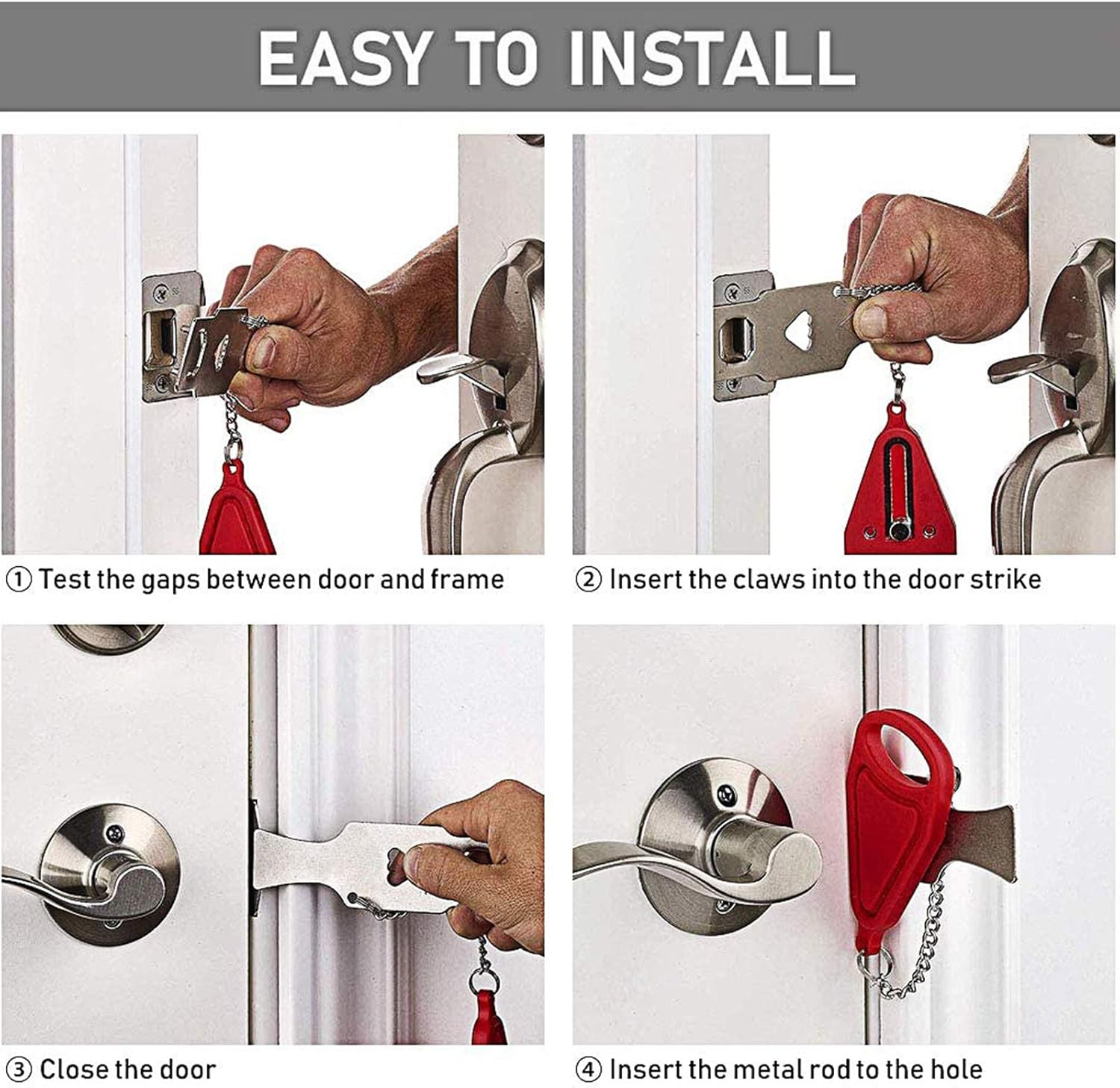 Portable Door Locks, Travel Door Lock, Inside Door Travel Lock Add a ...