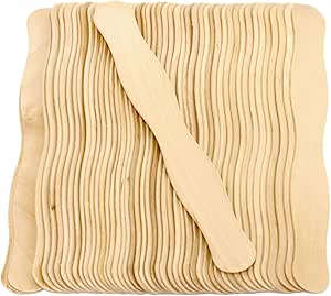 Amazon.com: CraftySticks 50 Sticks - Wavy 8 Inch Jumbo Wood Fan Handles ...