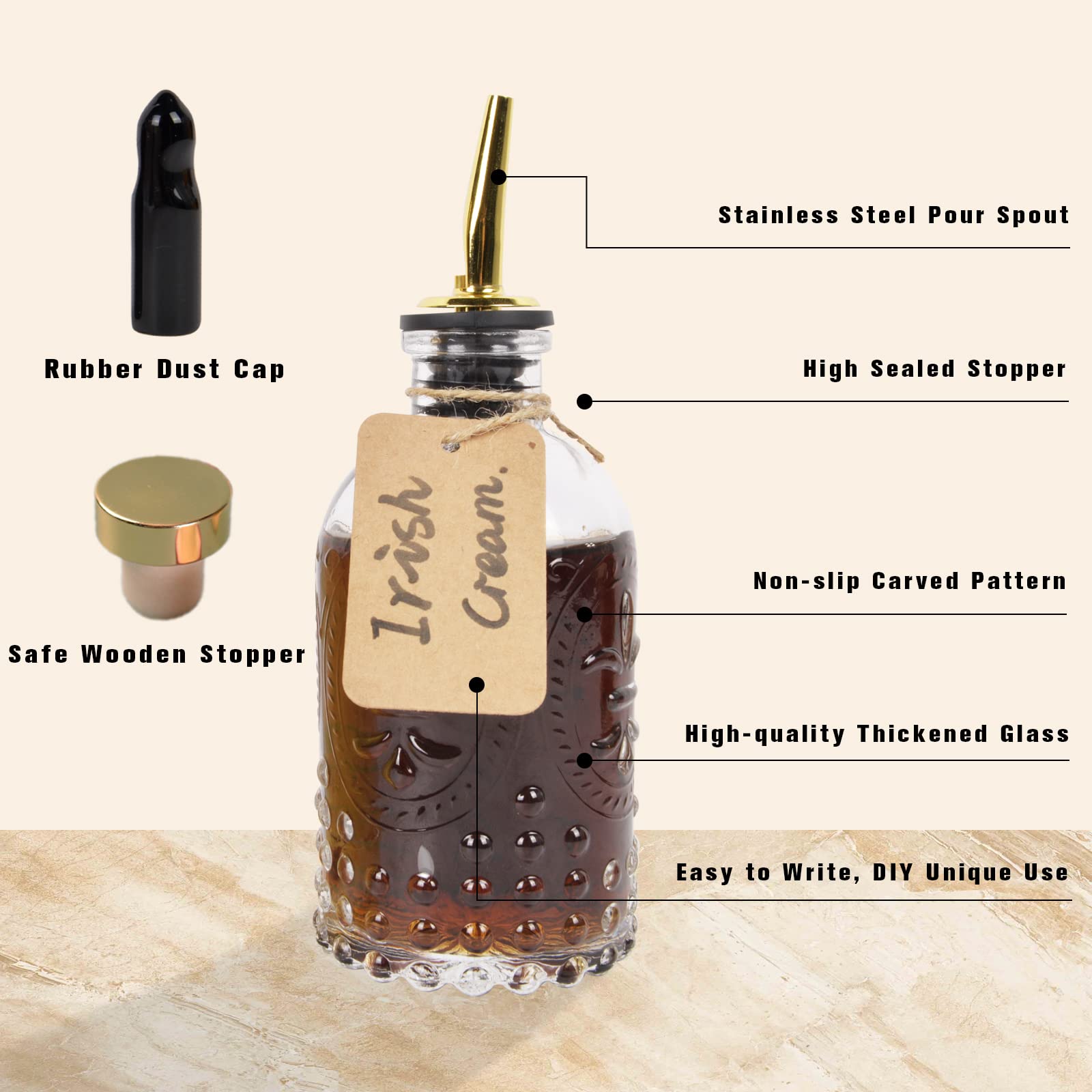 Mua ChezMax Syrup Dispenser Bottles Set of 4, Simple Syrup Bottle for ...
