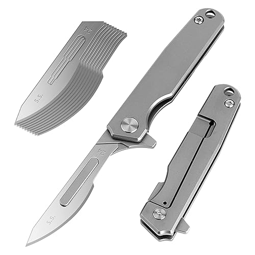 T010 Folding Scalpel Titanium Alloy EDC Outdoor Unpacking Pocket Knife ...