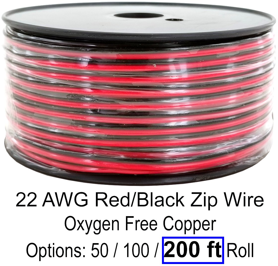 22 awg bonded red and black speaker wire