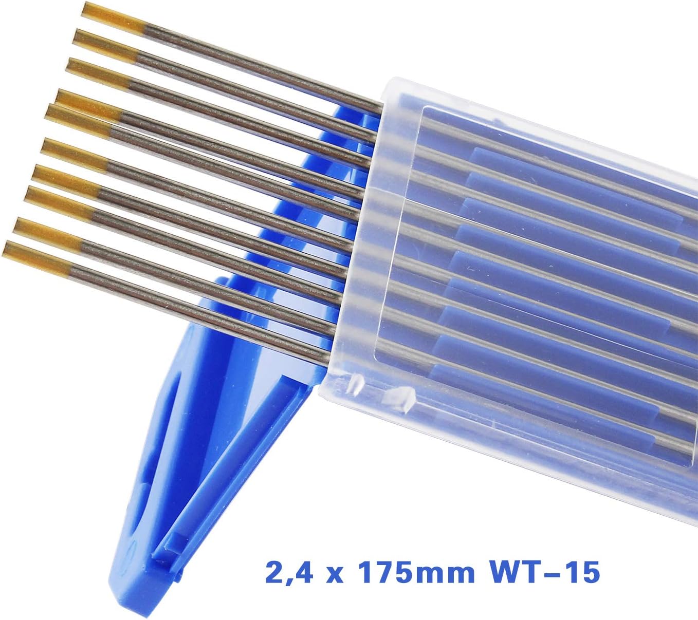Wilktop 10 x Tungsten Electrodes WL-15 Tungsten Electrodes 2,4Ø x 175 ...