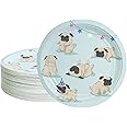 Amazon.com: Blue Panda 80-Pack Disposable Paper Pug Plates for Lunch ...