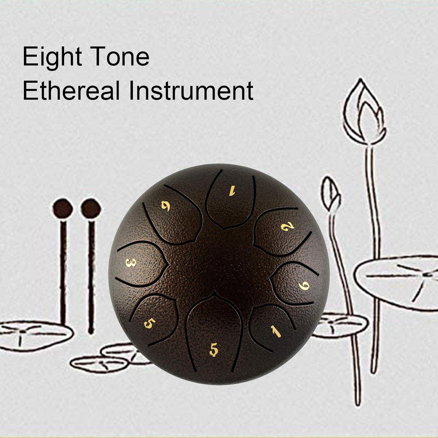 Lotus Flower Style Steel Tongue Drum, 6 Inch Hand Pan Percussion Drum D ...