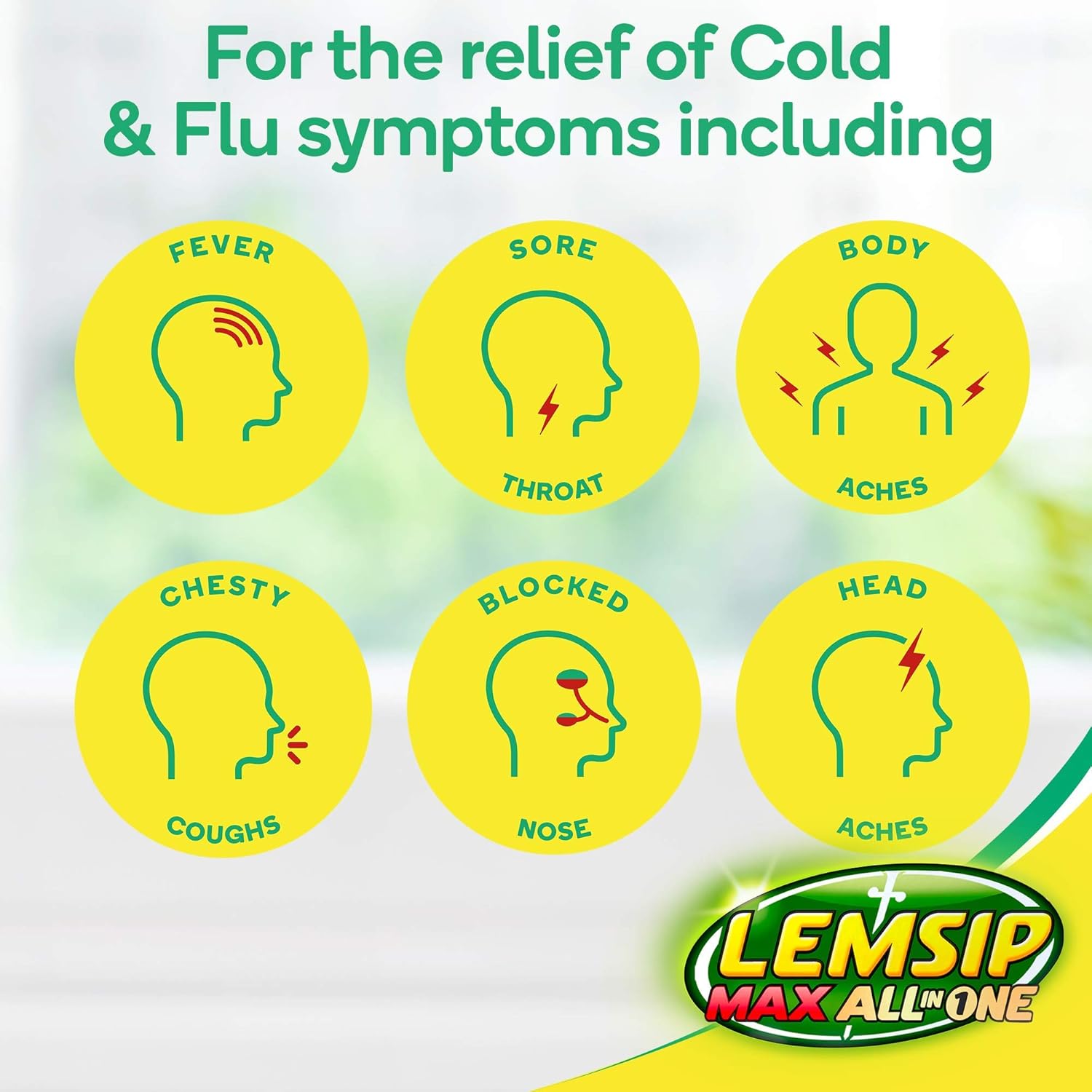 Lemsip Max All-in-One Lemon with Paracetamol – Pack of 8 Sachets – BigaMart