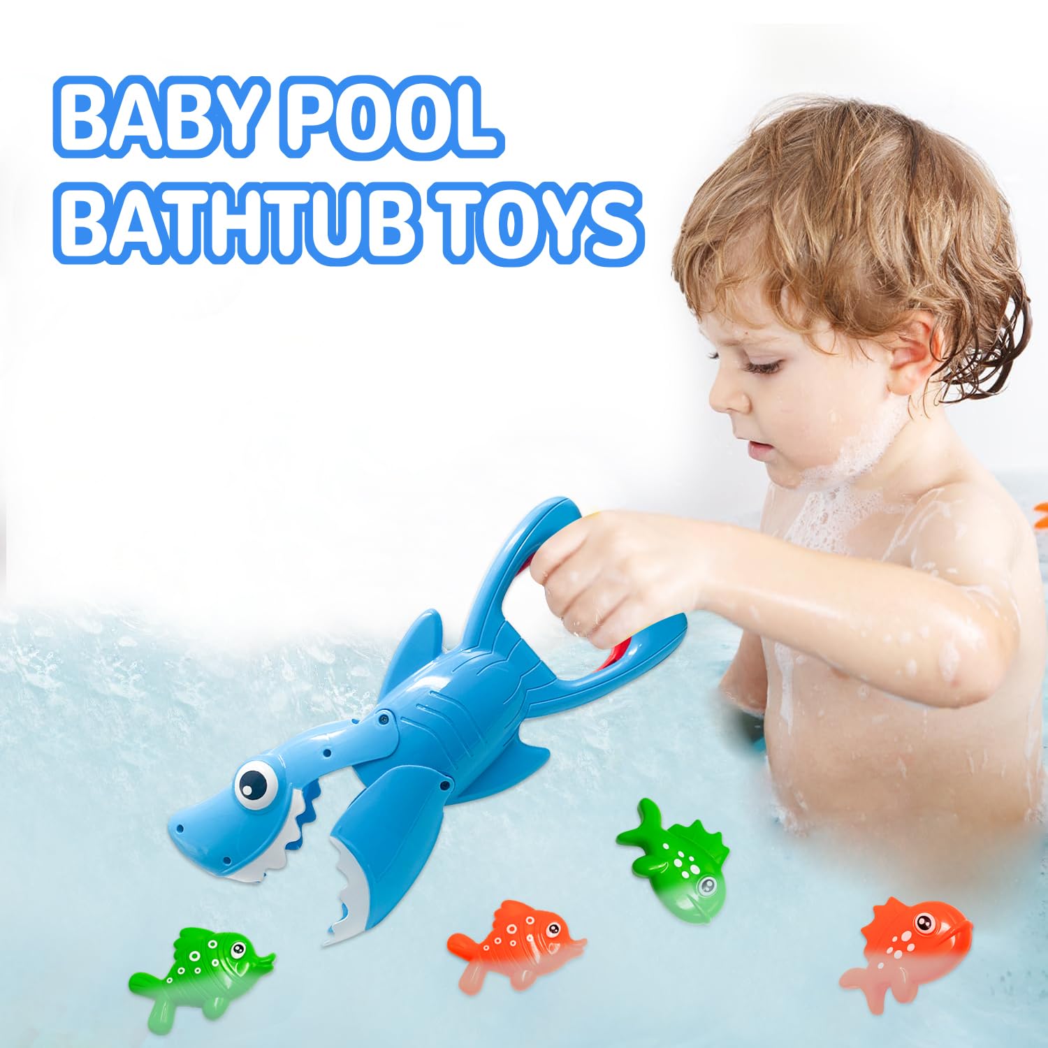 Mua 2024 Upgraded Shark Bath Toys Baby Pool Bathtub Toys Shark Grabber ...