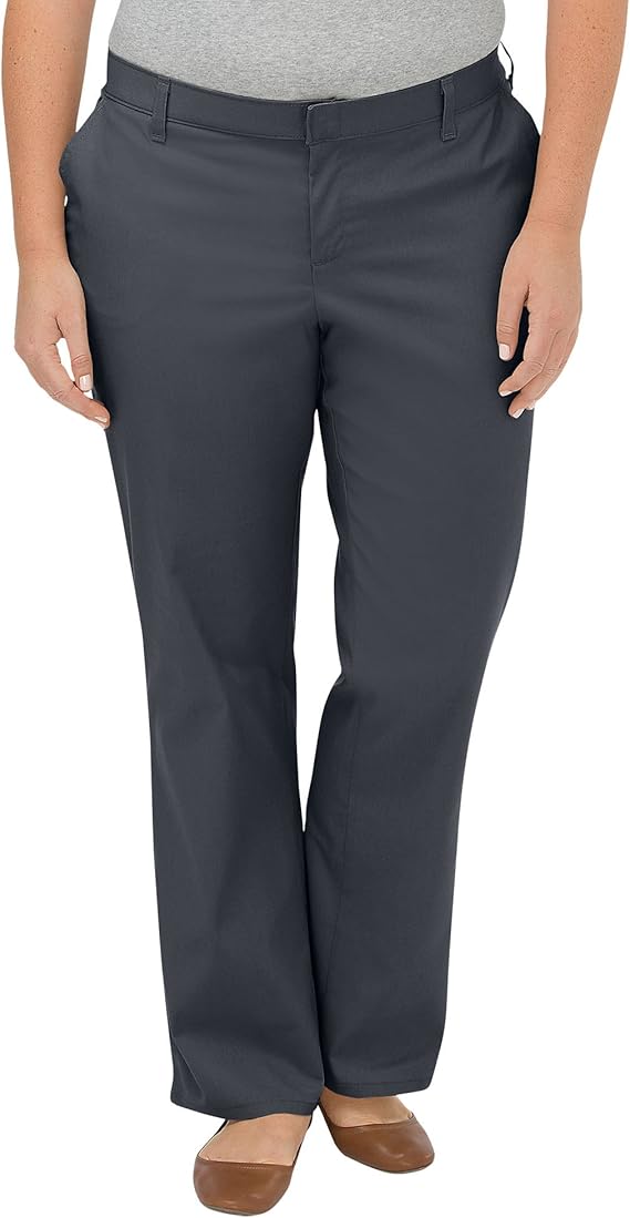 Amazon.com: Dickies Women's Plus-Size Wrinkle Resistant Flat Front ...
