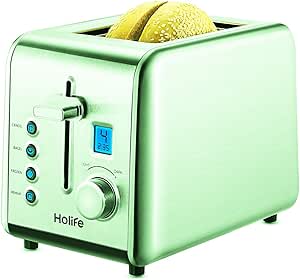 Amazon.com: 2 Slice Toaster, HoLife [ Upgraded LCD Digital Countdown ...