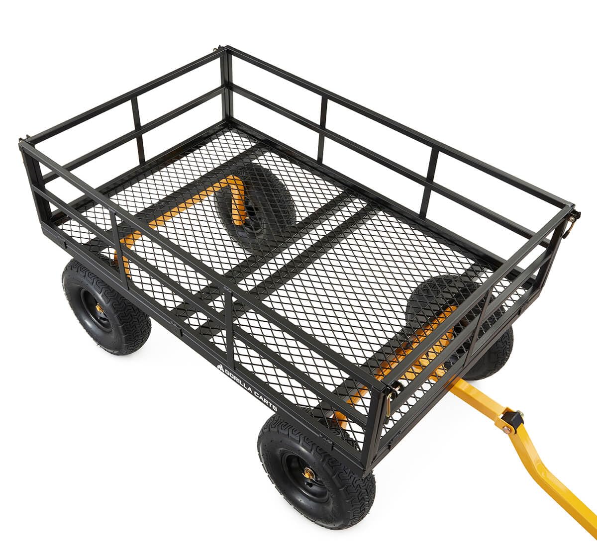 Gorilla Carts GOR1400-COM Steel Utility Garden Cart, Heavy-Duty Convertible 2-in-1 Handle And ...