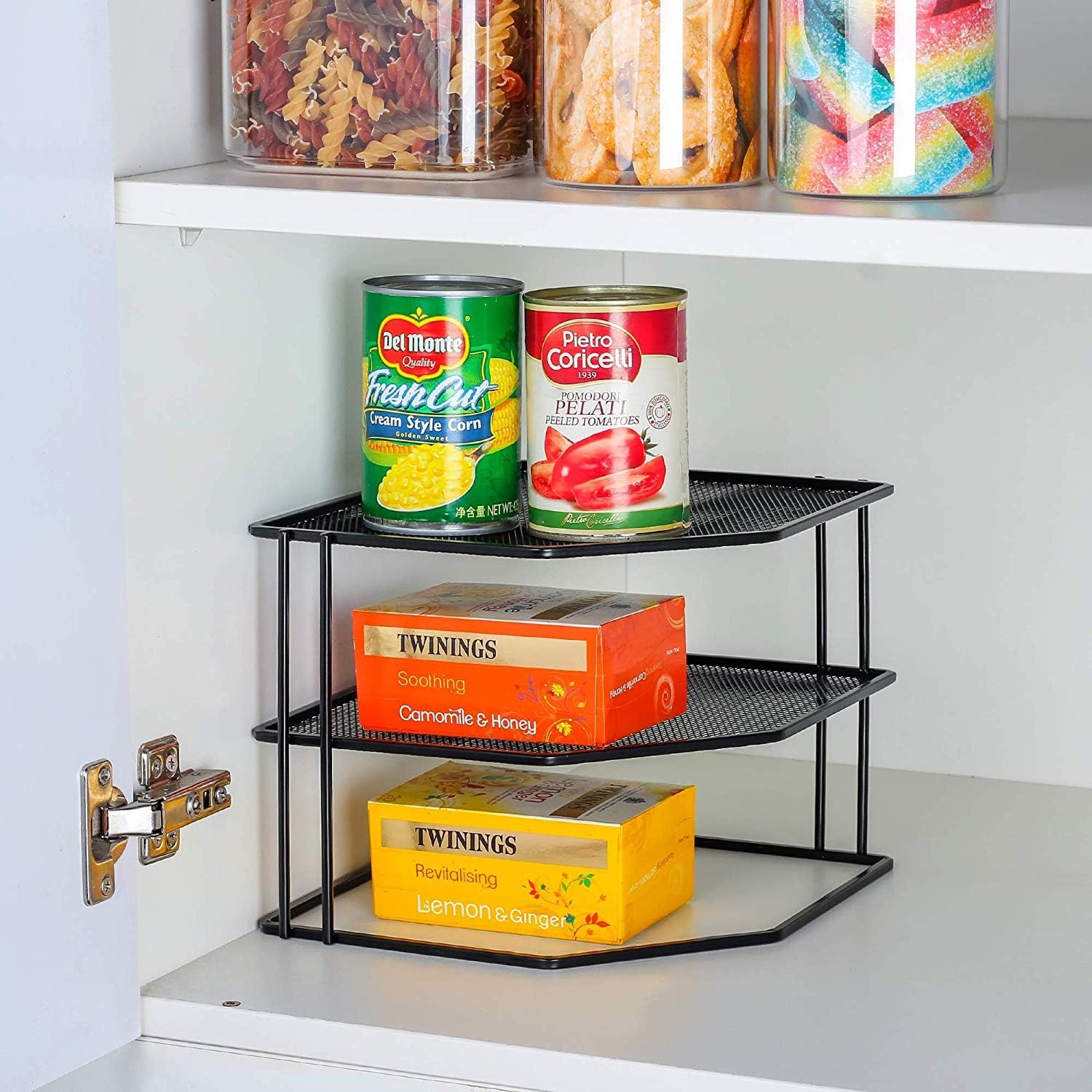 Neat-O 3-Tier Corner Shelf Counter and Cabinet Organizer, Black – BigaMart