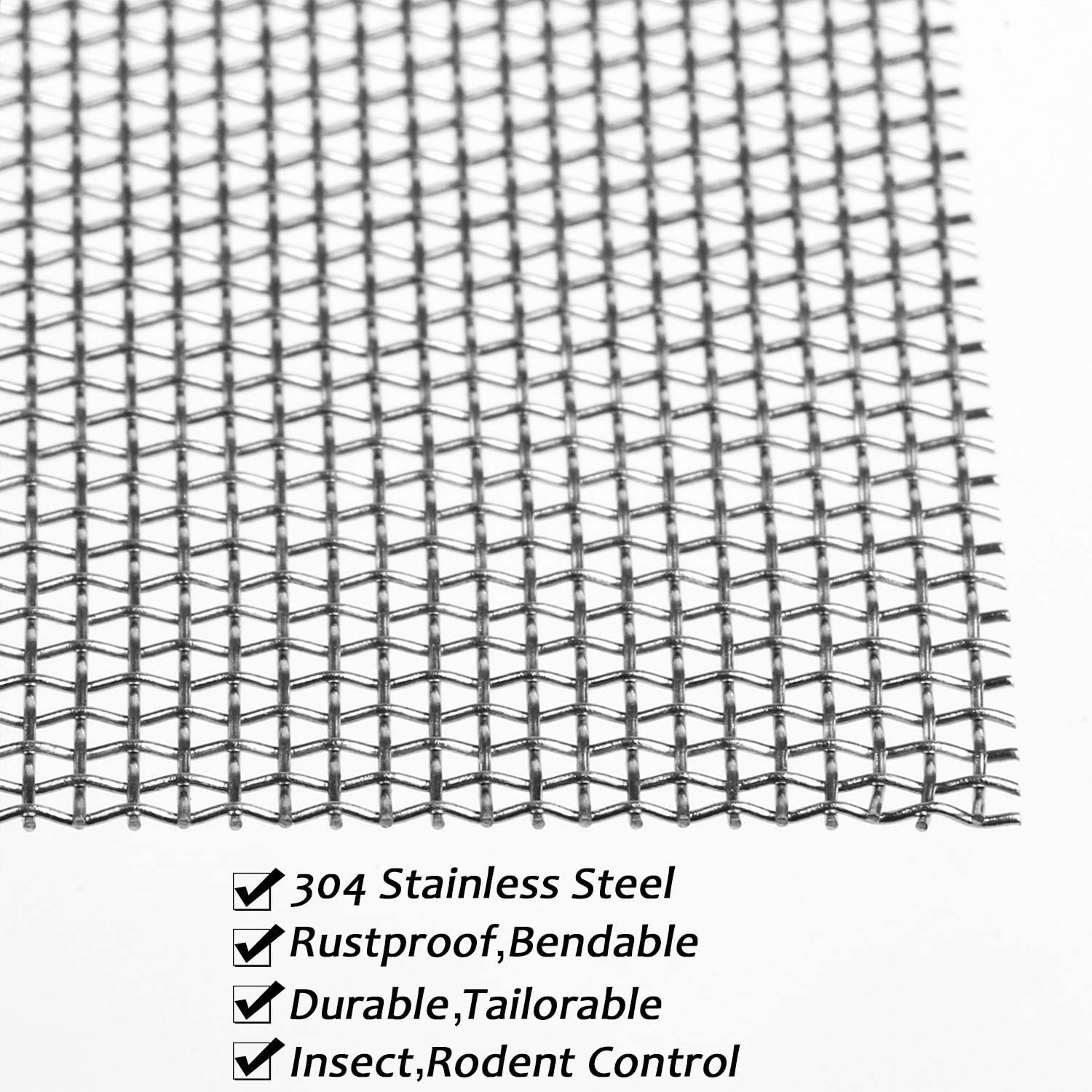 3Pcs Stainless Steel Woven Wire 20 Mesh, A4 Metal Mesh Sheet 1mm Hole ...