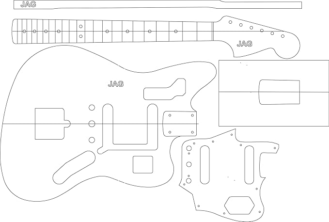 Amazon.com: Electric Guitar Routing Template - Jag: Musical Instruments