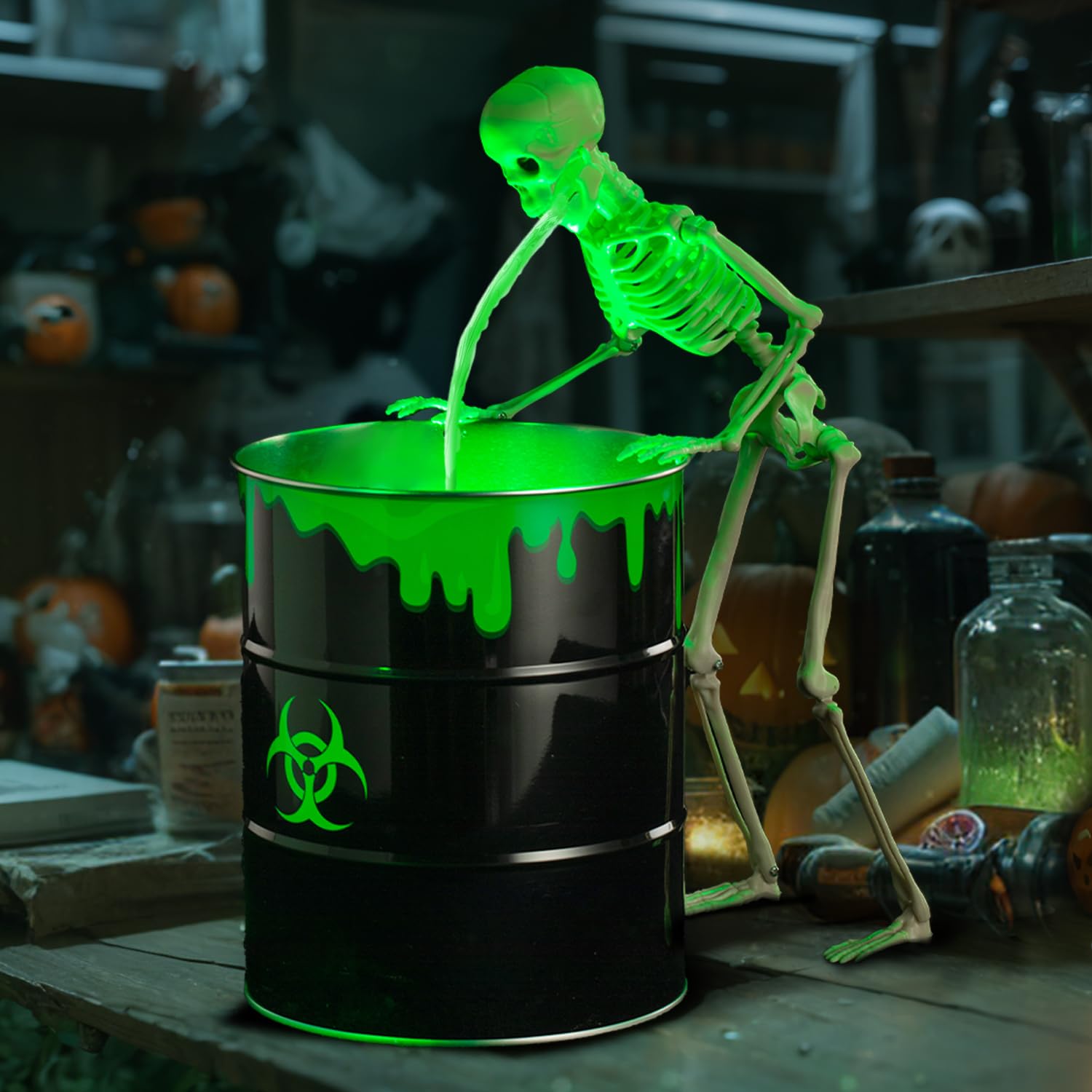 Halloween Decorations Indoor - Puking Skeleton with Black Light Water ...