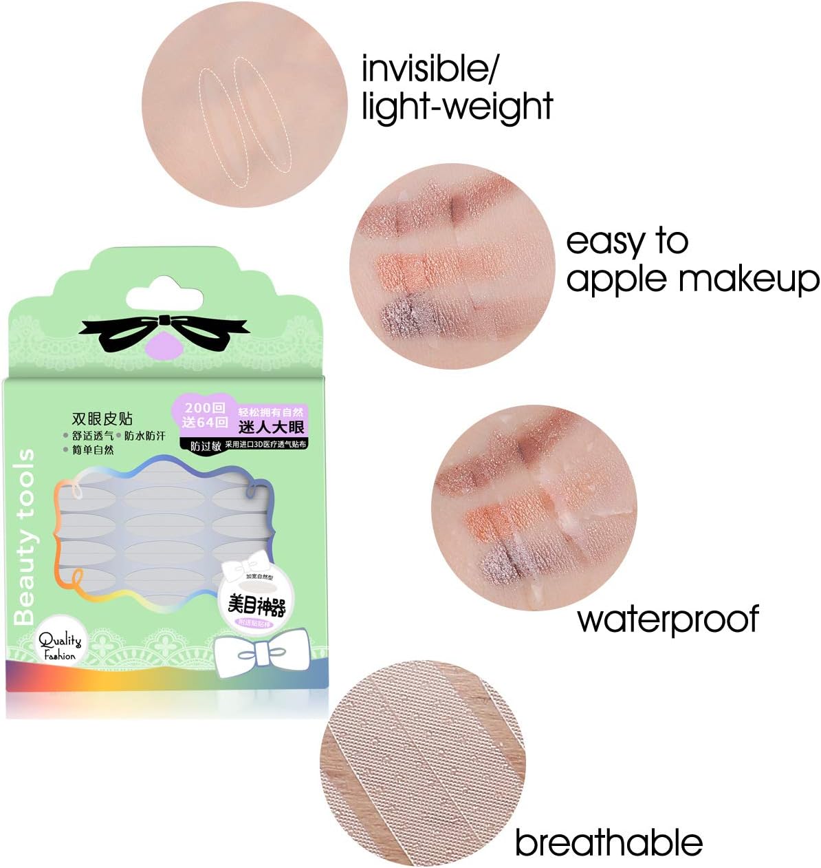 240 Pairs Large Size Invisible Single Side Sticky Eyelid Tape Medical ...