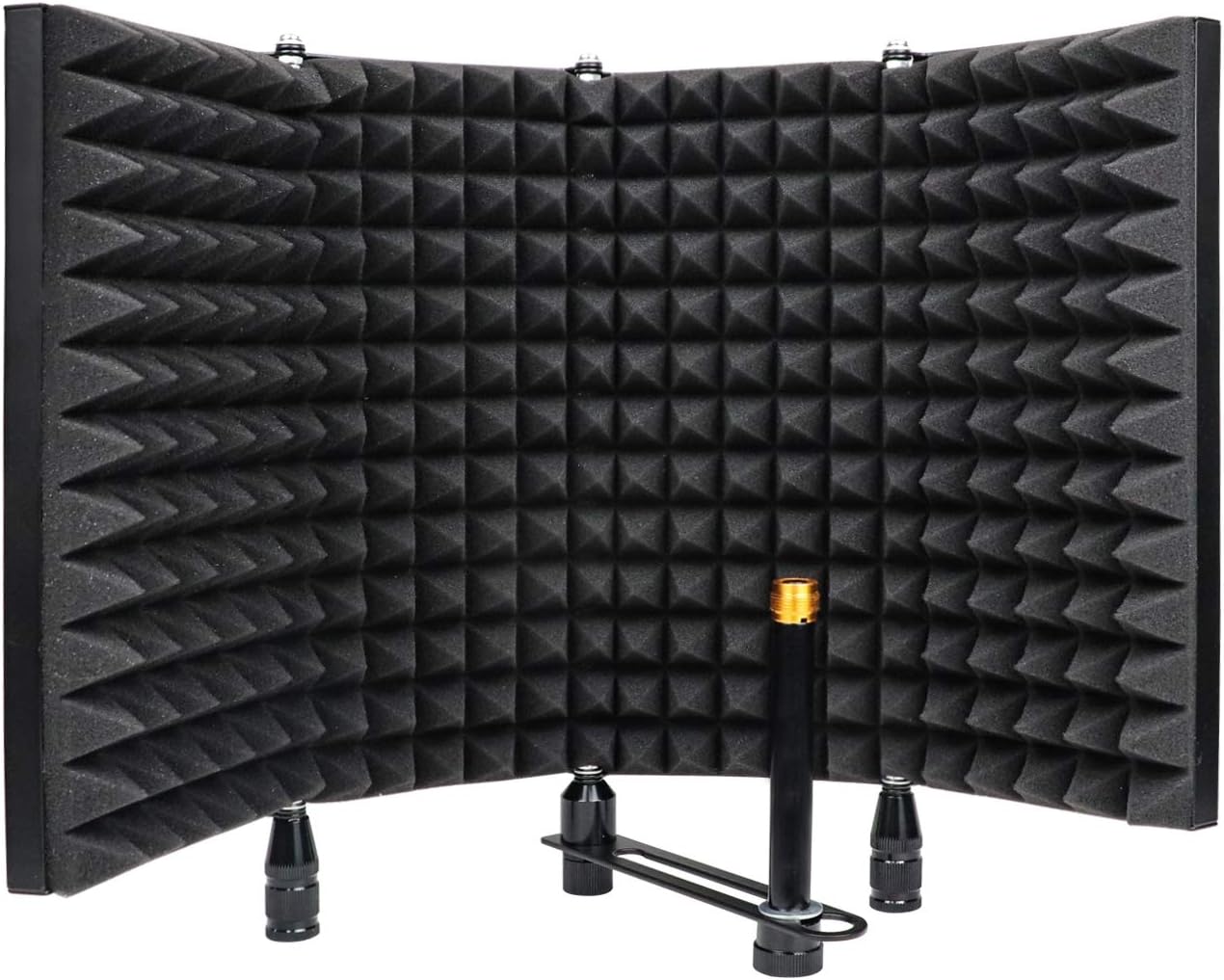 MOFIY 4-Panel Foldable Studio Microphone Isolation Shield Microphone ...
