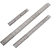 Breman Precision 3 Pack Metal Ruler Set - 1 6 Inch Ruler & 2 12 Inch ...