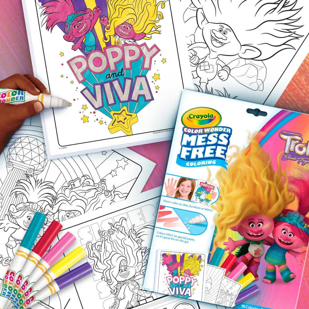 Mua Crayola Trolls 3 Color Wonder Activity Set, Trolls Mess Free ...