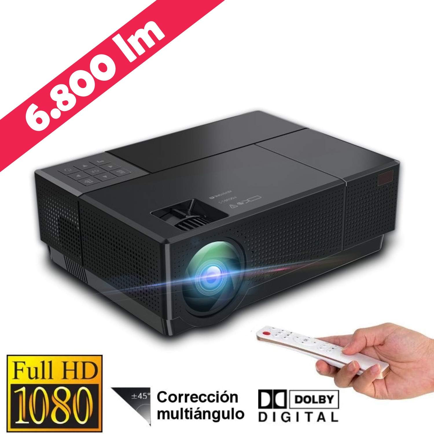 Proyector 4K Compatible, Luximagen FUHD230 Full HD 1080p Nativo 6.800 ...
