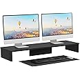 Amazon.com: Qupui Dual Monitor Stand Riser, Large Computer Monitor ...