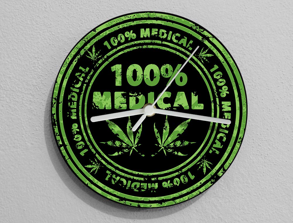 Amazon.com: 100% Medical Marijuana Wall Clock: Handmade