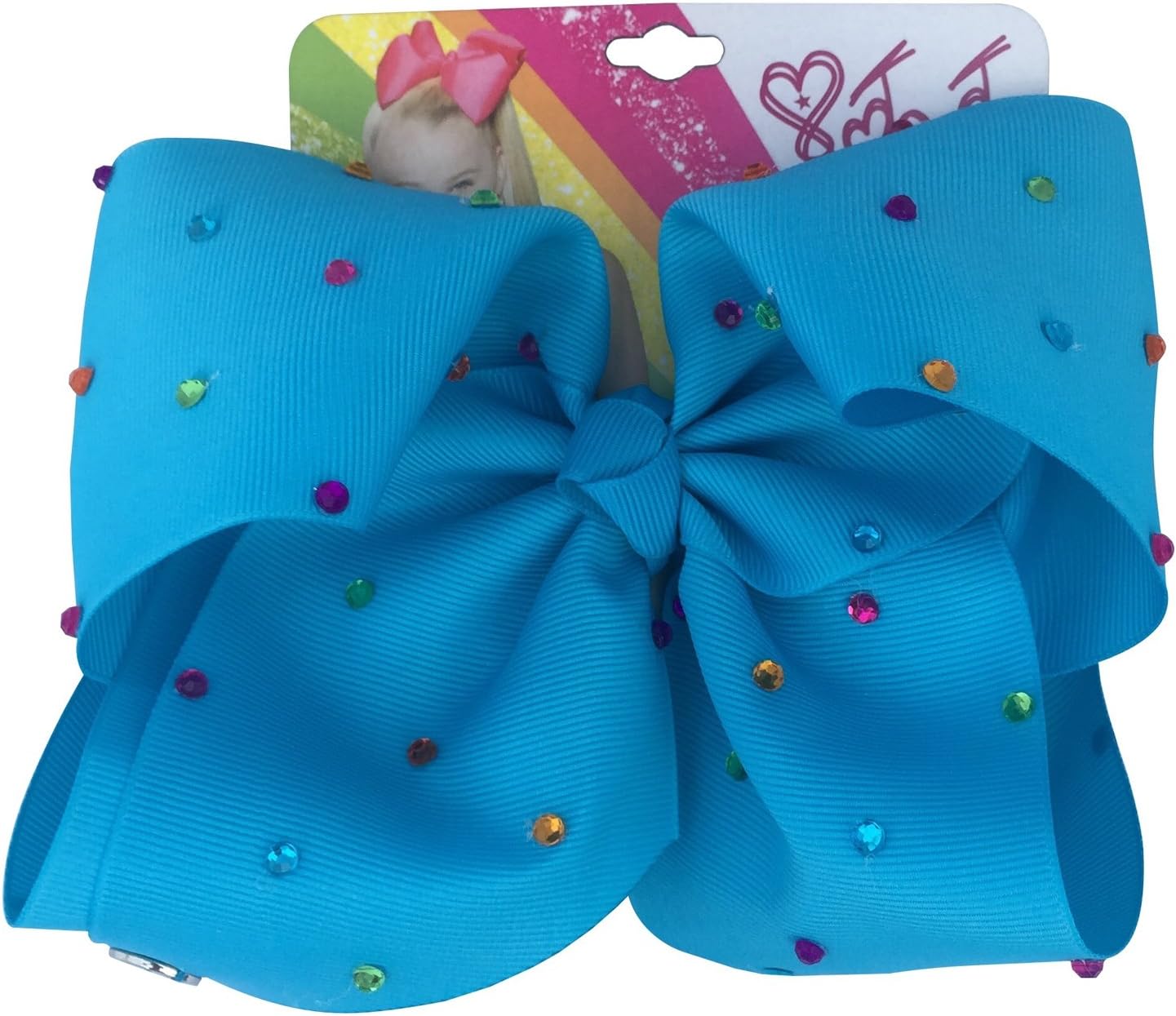 JoJo Siwa Large Signature Bow - Blue Rhinestone JoJo Bow - Blue ...