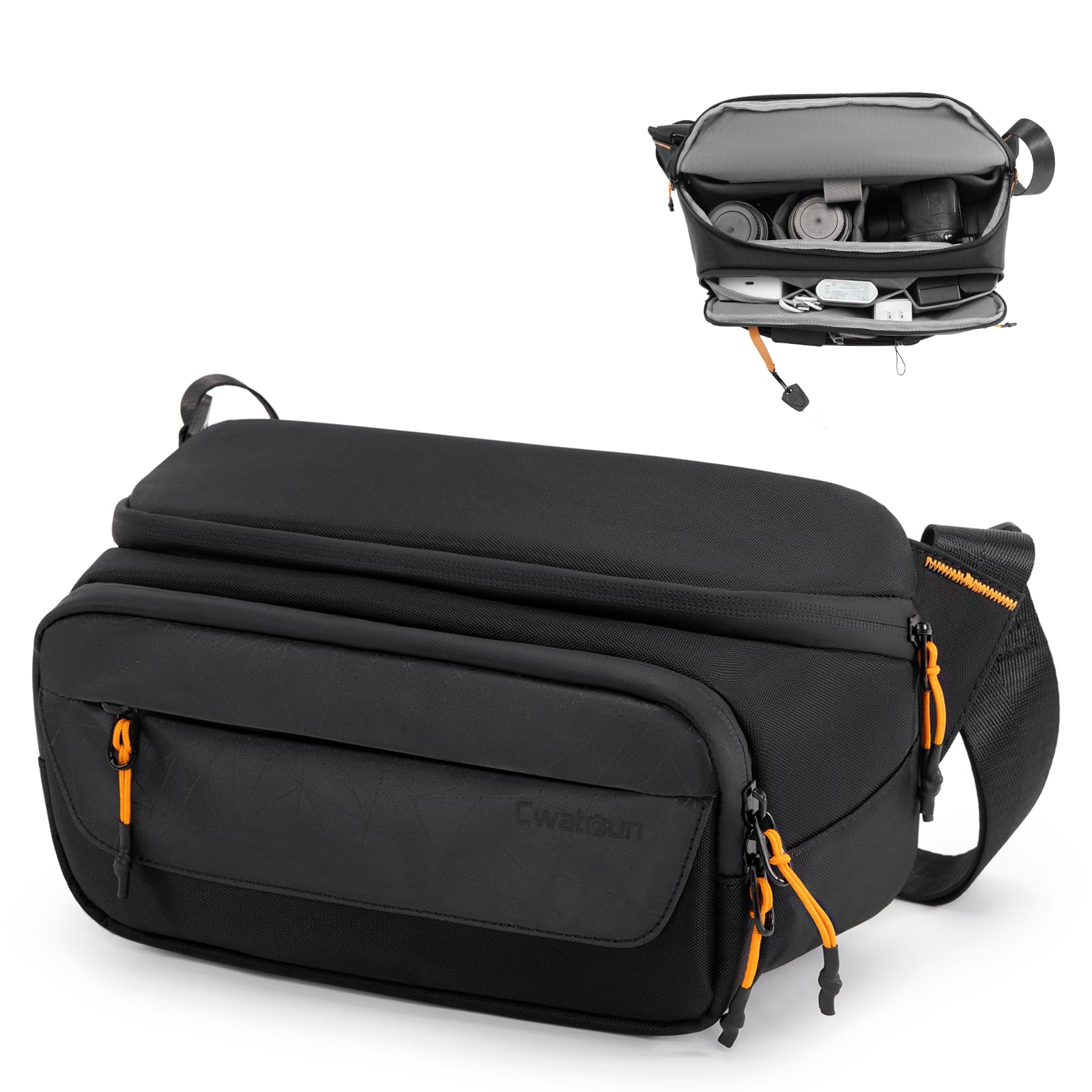 Cwatcun Camera Sling Bag Small, DSLR Compact Camera Shoulder Bag ...