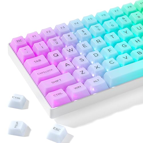 Womier Clear Keycaps, White Elegant Keycaps 75 Percent, Cherry Profile ...