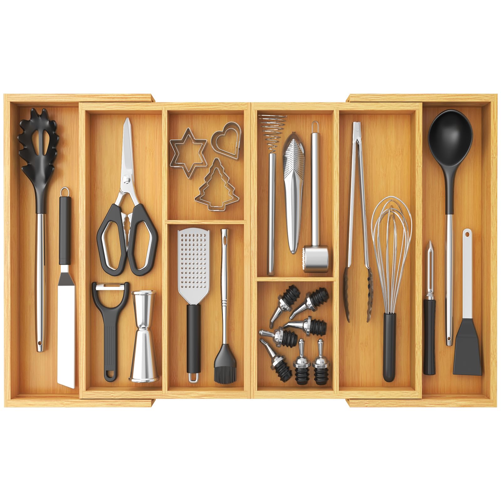 Lifewit Large Utensil Organizer for Kitchen Drawer, Expandable 21.4 to ...
