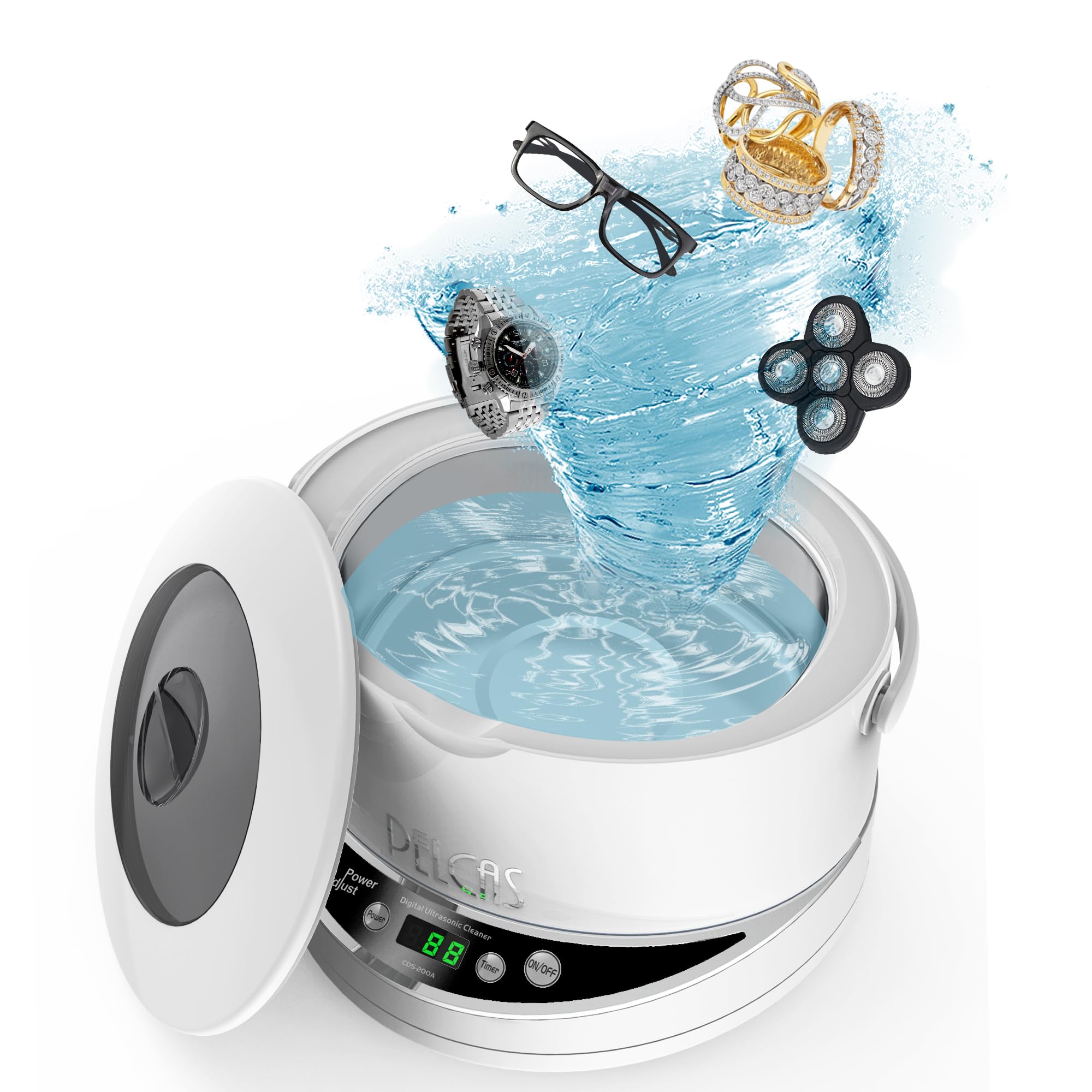 Ultrasonic Cleaner 25 oz (750ML) with Detachable Tank, PELCAS ...