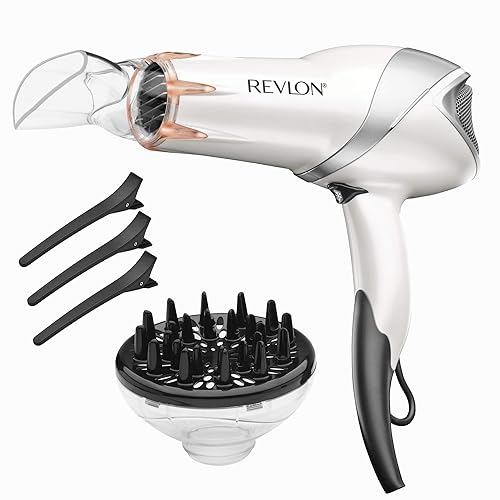 REVLON Infrared Hair Dryer with Diffuser - Ionic Blow Dryer, Diffuser ...