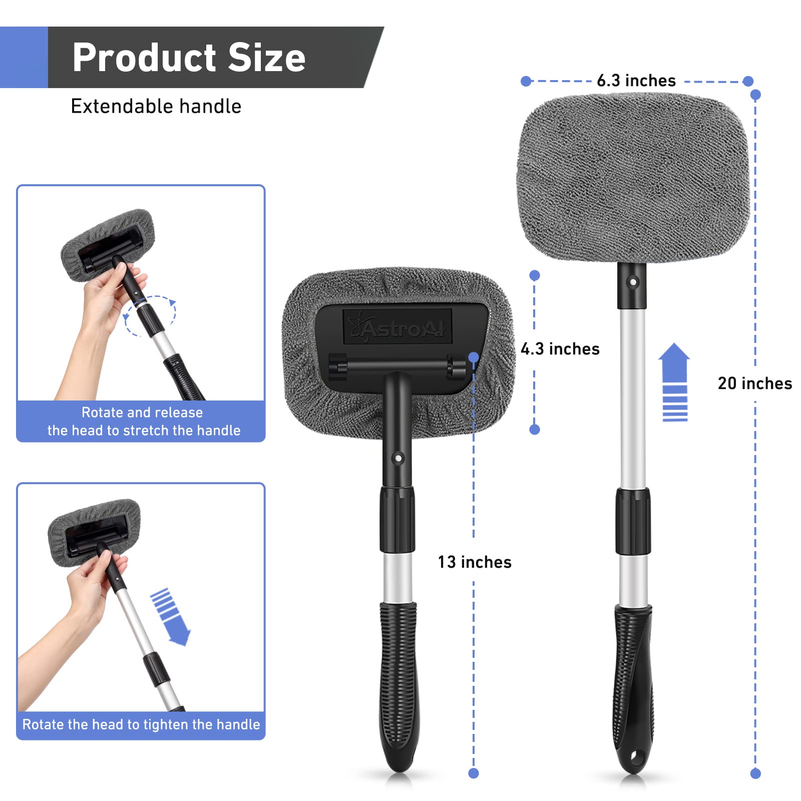 Mua AstroAI Windshield Cleaner, Microfiber car Window Cleaner with 4 ...